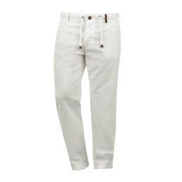 Leinenhose INDICODE "Leinenhose IDIves", Herren, Gr. XL, N-Gr, wei&szlig; (off, wei&szlig;), Obermaterial: 55% Leinen LI. 45% Baumwolle CO., Hosen