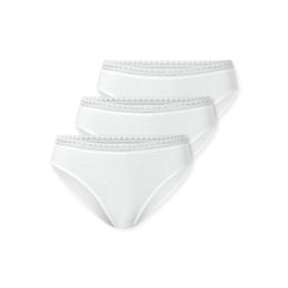 Slip Schiesser "Slip 3er Pack", Damen, Gr. XL, wei&szlig;, Obermaterial: 95% Baumwolle CO. 5% Elasthan EL., Unterhosen Slip
