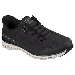 Slip-On Sneaker Skechers "GLIDE-STEP", Herren, Gr. 36, schwarz, natur, Synthetik, Textil, Schuhe, Freizeitschuh, Slipper mit No Tie Fit zum Schlupfen