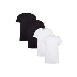 T-Shirt Bamboo basics "T-Shirt RUBEN 4er Pack", Jungen, Gr. S, schwarz (schwarz, wei&szlig;), Obermaterial: 68% Viskose CV. 28% Baumwolle CO. 4% Elasthan EL., Shirts T-Shirt