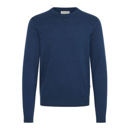 Strickfleece-Pullover Casual Friday "Strickpullover CFHALFDAN", Herren, Gr. M, blau (medieval blau melange), Obermaterial: 95% Baumwolle CO. 5% Kaschmir WS., Pullover