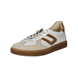 Sneaker Gabor COMFORT "Gabor Comfort Sneaker Glattleder", Damen, Gr. 37, wei&szlig;, braun, Glattleder, Schuhe Sneaker