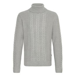 Rollkragenpullover Blend "Rollkragenpullover BHBASIM", Herren, Gr. XL, grau (stone mix), Obermaterial: 50% Baumwolle CO. 47% Polyacryl PAN. 3% Nylon NY., Pullover Rollkragenpullover