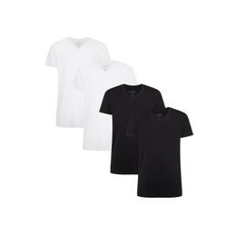 T-Shirt Bamboo basics "T-Shirt VELO 4er Pack", Damen, Gr. L, wei&szlig; (wei&szlig;, schwarz), Obermaterial: 68% Viskose CV. 28% Baumwolle CO. 4% Elasthan EL., Shirts T-Shirt