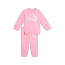 Trainingsanzug Puma "MINICATS ESS CREW SET FL INF", Jungen, Gr. 92, pink shimmer, Sweatware, Obermaterial: 68% Baumwolle, 32% Polyester, unifarben, regular fit, Sportanz&uuml;ge Trainingsanzug, zweiteiliges Set, aus kuscheligem Fleecestoff