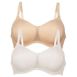 Schalen-BH Anita "2er Pack Schalen BH Lace Rose", Damen, Gr. 70, Cup C, bunt (champagner desert), Obermaterial: 50% Polyamid PA. 30% Polyester PES. 20% Elasthan EL., BHs Schalen-BH