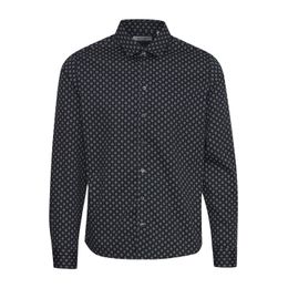 Businesshemd Casual Friday "Businesshemd CFANTON LS floral AOP shirt", Herren, Gr. L, N-Gr, schwarz (schwarz navy), Obermaterial: 100% Baumwolle CO., Hemden