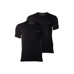 T-Shirt Emporio Armani "T-Shirt CORE LOGOBAND 2er Pack", Herren, Gr. M, schwarz (schwarz2), Obermaterial: 95% Baumwolle CO. 5% Elasthan EL., Shirts T-Shirt