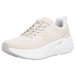 Plateausneaker RIEKER SPORT, Damen, Gr. 40, creme, Textil, unifarben, Schuhe Plateausneaker, Freizeitschuh, Halbschuh, Schn&uuml;rer mit leichter Laufsohle