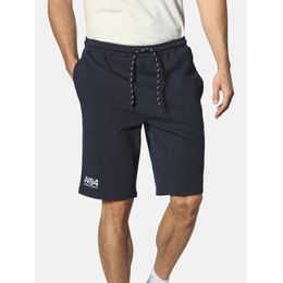 Sweatshorts Jan Vanderstorm "Doppelpack Sweatbermuda JORNRIK", Herren, Gr. L, N-Gr, blau (dunkelblau), Obermaterial: 100% Baumwolle CO., Hosen Sweatshorts