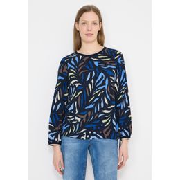 Langarmbluse Cecil, Damen, Gr. XL (44), universal blau, Stoff, 100% Viskose, gemustert, klassisch normal, Rundhals, Rippb&uuml;ndchen, Blusen, aus softer Viskose