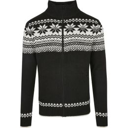 Strickjacke Brandit "Brandit Herren Cardigan Norweger", Herren, Gr. XXL, schwarz, 100% Polyacryl, mehrfarbig, normal, Rundhals, Strickjacken Strickjacke