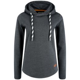 Kapuzenpullover oxmo "Hoodie OXWandy", Damen, Gr. S, grau (dar grau m), Obermaterial: 60% Baumwolle CO. 40% Polyester PES., Sweatshirts Kapuzenpullover