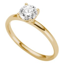 Goldring Firetti "Schmuck Geschenk Gold 333 Vorsteckring Verlobung Solit&auml;r Lab Grown" Gr. 17, gelbgoldfarben, Fingerringe, Damen, 17, 0,75 VS = sehr kleine Einschl&uuml;sse, Diamanten Gelbgold 333, 1,6mm, Diamanten, Gelbgold 333, Goldring, mit Brillant