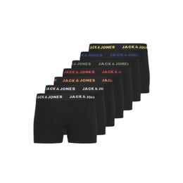 Jack & Jones Boxershorts JACK & JONES "Boxershort JACBASIC TRUNKS 7 PACK JNR 7er Pack", Jungen, Gr. 128, schwarz, Obermaterial: 95% Baumwolle CO. 5% Elasthan EL., Unterhosen