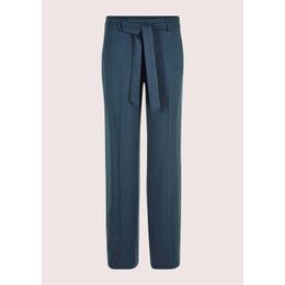 Madeleine Mode Stoffhose MADELEINE "Hose Weite Palazzohose mit Bindeband", Damen, Gr. 34, N-Gr, blau (nebelblau, melange), Obermaterial: 82% Viskose CV. 15% Polyacryl PAN. 3% Elasthan EL., Hosen Stoffhose