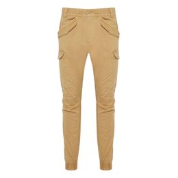 Cargohose INDICODE "Cargohose IDNuva", Damen, Gr. M, N-Gr, beige (antelope), Obermaterial: 98% Baumwolle CO. 2% Elasthan EL., regular fit lang, Hosen Cargohose