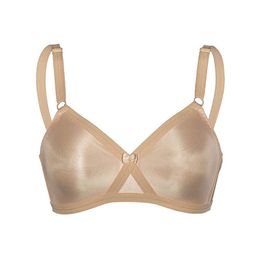 Sassa Mode Soft-BH SASSA "Soft BH mit Kreuzblende Functional Bras", Damen, Gr. 100, Cup C, beige (puder), Stoff, Obermaterial: 88% Polyamid PA. 12% Elasthan EL., BHs Soft-BH