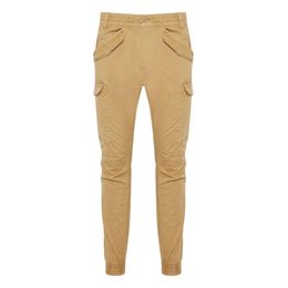 Cargohose INDICODE "Cargohose IDNuva", Damen, Gr. L, N-Gr, beige (antelope), Obermaterial: 98% Baumwolle CO. 2% Elasthan EL., regular fit lang, Hosen Cargohose