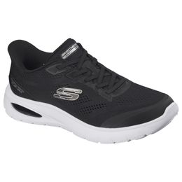 Slip-On Sneaker Skechers "SKECH-AIR SUMMITS", Herren, Gr. 41, schwarz, wei&szlig;, Lederimitat, Textil, Schuhe, Slipper, Freizeitschuh, Halbschuh in veganer Verarbeitung