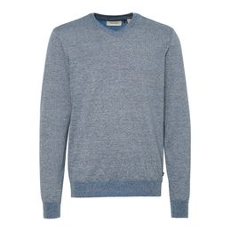 Strickfleece-Pullover Blend "Strickpullover BHBRUTON V-neck", Herren, Gr. M, blau (marineblaus), Obermaterial: 100% Polyester PES., Pullover