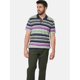 Poloshirt CHARLES COLBY "Poloshirt EARL MORTBERT", Herren, Gr. 6XL, blau (dunkelblau gestreift), Obermaterial: 100% Baumwolle CO., comfort fit normal, ohne Ausschnitt, Shirts
