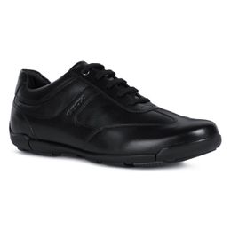 Sneaker Geox "Edgeware", Herren, Gr. 39, schwarz, Kalbsleder, unifarben, Schuhe Sneaker, Schnr&uuml;schuh, Business Schuh mit Lederfutter