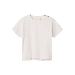 T-Shirt LIL' ATELIER "NMMDOLAN SS LOOSE TOP LIL NOOS", Jungen, Gr. 104, coconut milk, Jersey, Obermaterial: 100% Baumwolle, unifarben, normal normal, Rundhals, Shirts T-Shirt, Baumwolle, regular fit