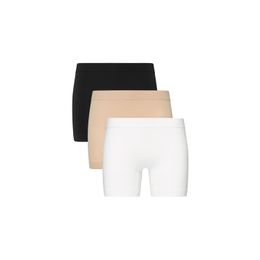 Panty Jockey "Panty Skimmies Short Length Slipshort 3er Pack", Damen, Gr. L, bunt (schwarz, wei&szlig;, beige), Obermaterial: 85% Polyamid PA. 12% Elasthan EL. 3% Baumwolle CO., Unterhosen Panty