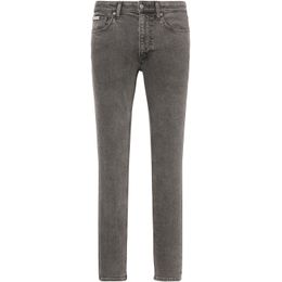 Skinny-fit-Jeans Calvin Klein Jeans "SKINNY", Herren, Gr. 32, L&auml;nge 32, light oyster, Denim/Jeans, Obermaterial: 80% Baumwolle, 12% Polyester, 6% Elastomultiester, 2% Elasthan, skinny fit kn&ouml;chellang, Jeans, mit Leder-Badge