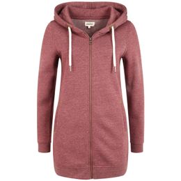 Sweatjacke oxmo "Sweatjacke OXVicky", Damen, Gr. S, rot (wine r mel), Obermaterial: 80% Polyester PES. 20% Baumwolle CO., Sweatjacken Sweatjacke