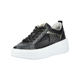 Plateausneaker Nero Giardini "Nero Giardini Sneaker Leder/Textil", Damen, Gr. 36, schwarz, Leder, Textil, Schuhe Plateausneaker