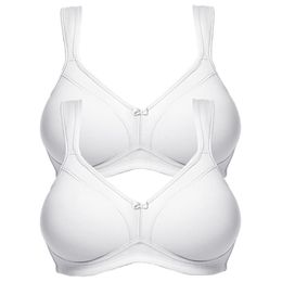 B&uuml;gelloser BH SuSa "2er Pack BH ohne B&uuml;gel Topsy", Damen, Gr. 75, Cup E, wei&szlig; (wei&szlig; wei&szlig;), Stoff, Obermaterial: 83% Polyester PES. 17% Elasthan EL., BHs