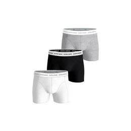 Bj&ouml;rn Borg Boxershorts BJ&Ouml;RN BORG "Boxershort Cotton Stretch Boxer Trunks 3P 3er Pack", Herren, Gr. L, bunt (schwarz, wei&szlig;, grau), Obermaterial: 95% Baumwolle CO. 5% Elasthan EL., Unterhosen