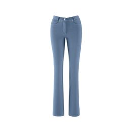 Madeleine Mode Regular-fit-Jeans MADELEINE "Denimhose Schmale Jeans im Five-Pocket-Style", Damen, Gr. 17, N + K Gr, blau (rauchblau), Obermaterial: 95% Baumwolle CO. 5% Elasthan EL., Jeans