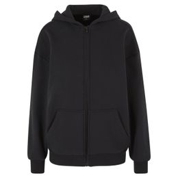 Sweatjacke Urban Classics "Urban Classics Damen Ladies Cozy Oversized Zip Hoody", Damen, Gr. L, schwarz, 95% Baumwolle, 5% Elasthan, unifarben, Sweatjacken Sweatjacke