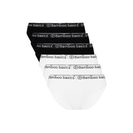 Slip Bamboo basics "Slip YARA 6er Pack", Damen, Gr. L, schwarz (schwarz, wei&szlig;), Obermaterial: 68% Viskose CV. 28% Baumwolle CO. 4% Elasthan EL., Unterhosen Slip