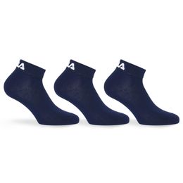 Kurzsocken Fila "UNISEX INVISIBLE PLAIN SOCKS", Herren, Gr. 43-46, blau (navy), Baumwolle, Elasthan, Polyester, elastisch, Socken, mit Logostickerei