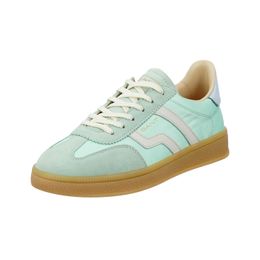 Sneaker Gant "Cuzima", Damen, Gr. 38, duty mint, leuchtendes blau, Leder, Nylon, Veloursleder, kontrastfarbene Details, Schuhe Sneaker, Retro Sneaker, Schn&uuml;rschuh mit Kontrastbesatz