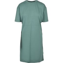 Shirtkleid Urban Classics "Urban Classics Damen Ladies Organic Oversized Slit Tee Dress", Damen, Gr. XL, US-Gr&ouml;&szlig;en, paleleaf, 100% Baumwolle, unifarben, oversize, Rundhals, Kleider Shirtkleid