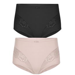 Miederslip SuSa "2er Pack Miederslip London", Damen, Gr. 44, bunt (nude schwarz), Stoff, Obermaterial: 75% Polyamid PA. 25% Elasthan EL., Unterhosen