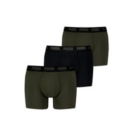 Boxershorts Puma "Boxershort Everyday Boxers 3P 3er Pack", Herren, Gr. M, schwarz (schwarz, gr&uuml;n), Obermaterial: 95% Baumwolle CO. 5% Elasthan EL., Unterhosen