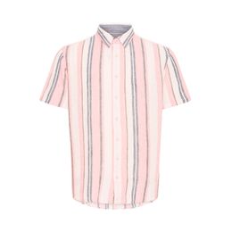 Kurzarmhemd Blend "Kurzarmhemd BHBOBBY Shirt stripe", Herren, Gr. S, N-Gr, pink (chalk pink), Obermaterial: 55% Leinen LI. 45% Viskose CV., Hemden