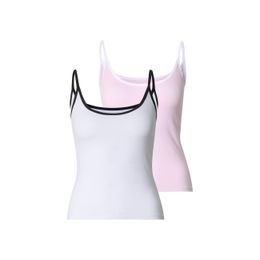 Tanktop Urban Classics "Urban Classics Ladies Contrast Basic Top 2-Pack", Damen, Gr. 4XL, blushedrose, wei&szlig;, wei&szlig;, schwarz, 95% Baumwolle, 5% Elasthan, unifarben, normal, Tops Tanktop