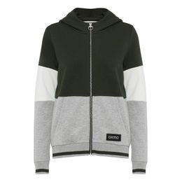 Kapuzensweatjacke oxmo "Kapuzensweatjacke OXOmanna", Damen, Gr. S, blau (insignia blau), Obermaterial: 80% Polyester PES. 20% Baumwolle CO., Sweatjacken