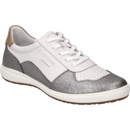 Sneaker Josef Seibel "Caren 49, platin-multi", Damen, Gr. 37, grau (platin, multi), Obermaterial: 100% Rindsleder Leather cow., Schuhe Sneaker