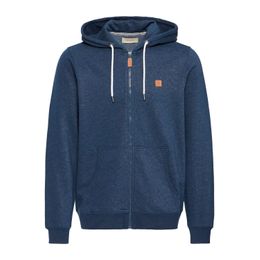 Kapuzensweatjacke Blend "Kapuzenfleecejacke BHPoelle", Herren, Gr. L, blau (marineblaus melange), Obermaterial: 60% Baumwolle CO. 40% Polyester PES., Sweatjacken