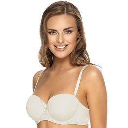 Multiway-BH Viania "Multiway B&uuml;gel BH Carola", Damen, Gr. 85, Cup E, beige (cream), Stoff, Obermaterial: 68% Polyamid PA. 19% Polyester PES. 13% Elasthan EL., BHs