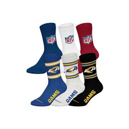 Kurzsocken NFL "Socken NFL 6Pack Crew Socks 6er Pack", Herren, Gr. 43-46, bunt (la rams, mix), Obermaterial: 58% Baumwolle CO. 39% Polyester PES. 3% Elasthan EL., Socken