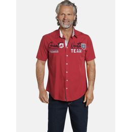 Kurzarmhemd Jan Vanderstorm "Kurzarmhemd FREYDIS", Herren, Gr. 7XL, weit, rot, Obermaterial: 100% Baumwolle CO., Hemden
